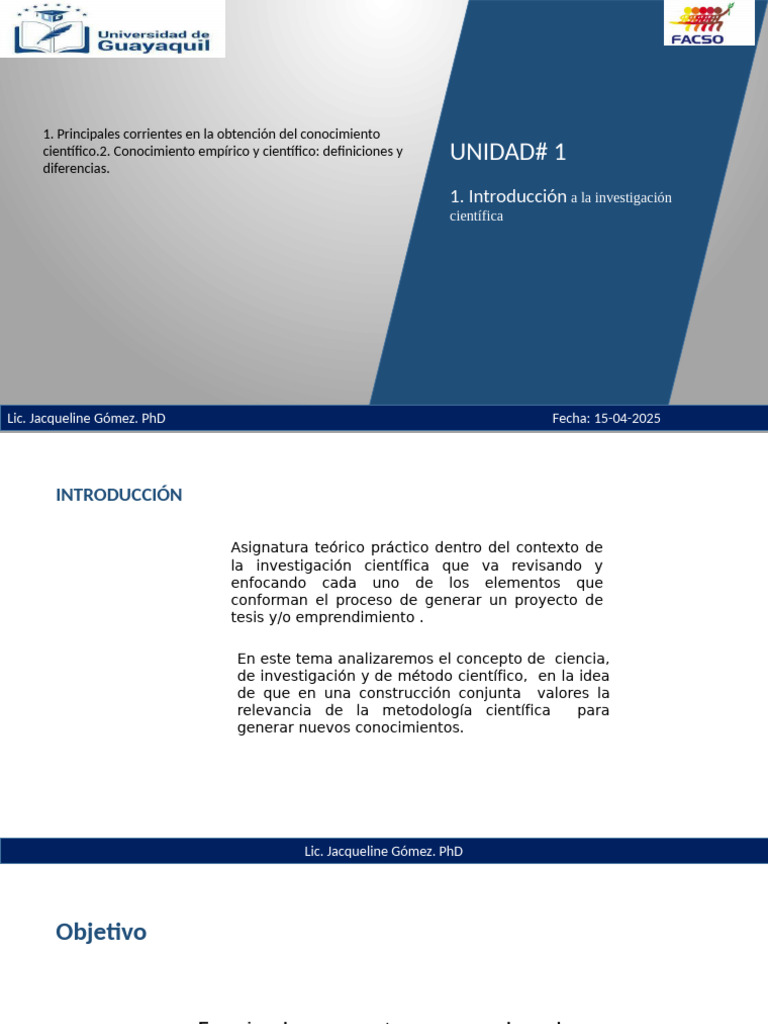 U1-S3-Diapositiva-Metodo Cientifico 15-04-2025 - C - I | PDF | Método científico | Teoría