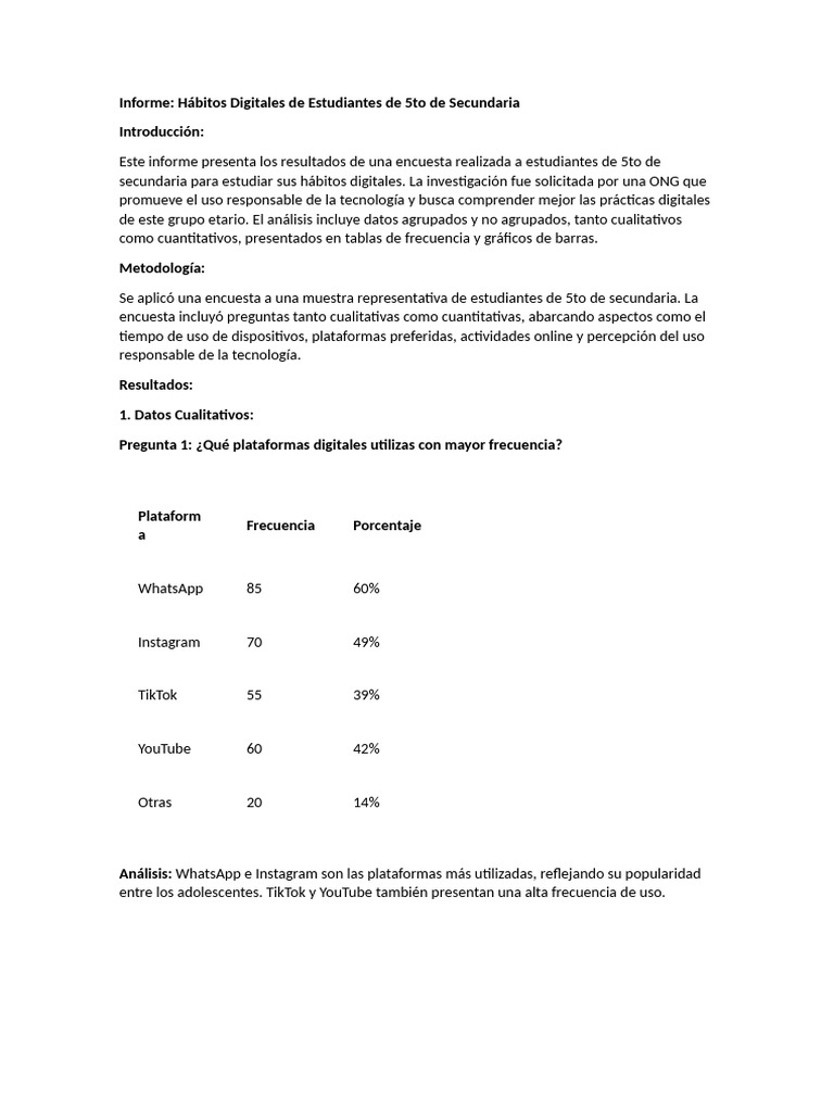 Informe de Matematica | PDF | Investigación cuantitativa | Metodología de encuesta