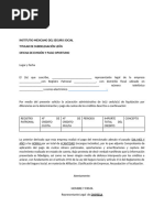 Machote Escrito Libre Modalidad 40 Imss Pdf Derecho