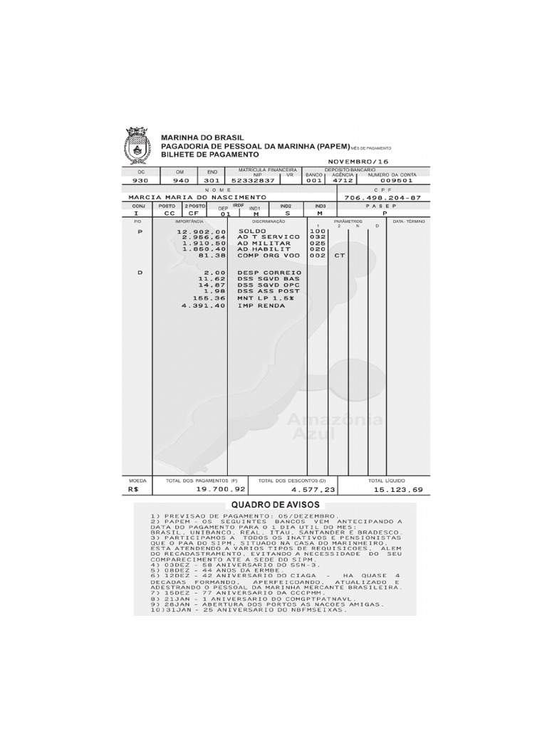 Contra Cheque Dez | PDF
