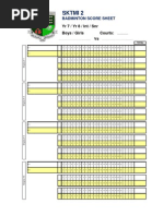 Badminton Score Sheet | PDF