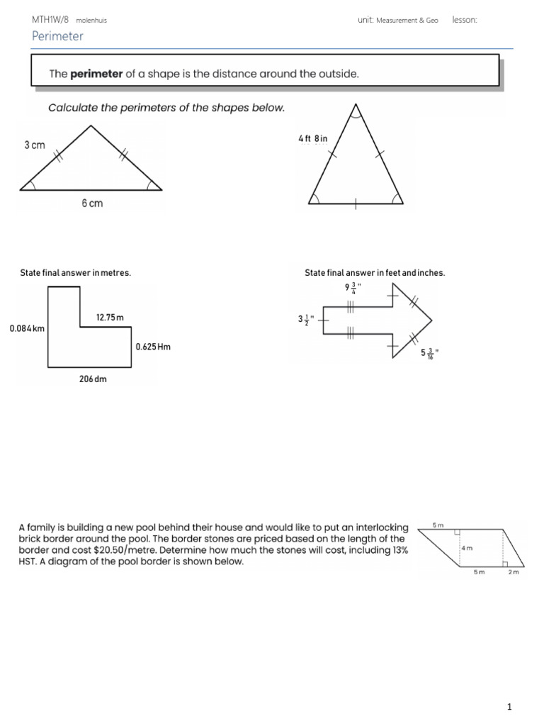 6.2 Perimeter Area Composites | PDF