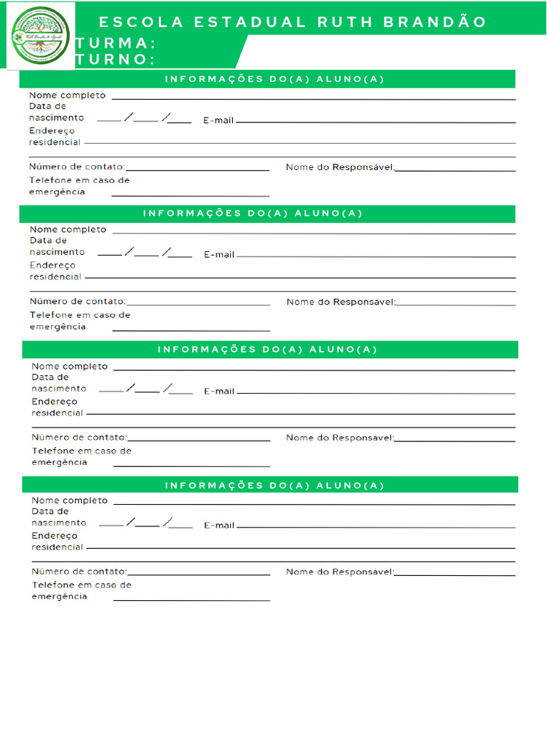 Orange Minimalist School Registration Form A4 Document | PDF