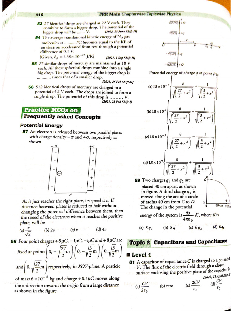 Capacitor Jee Mains Questions | PDF