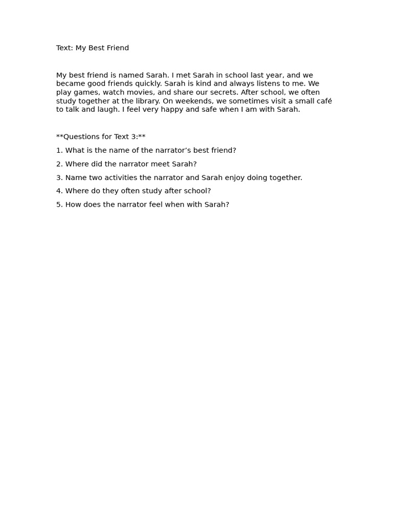 Text My Best Friend | PDF