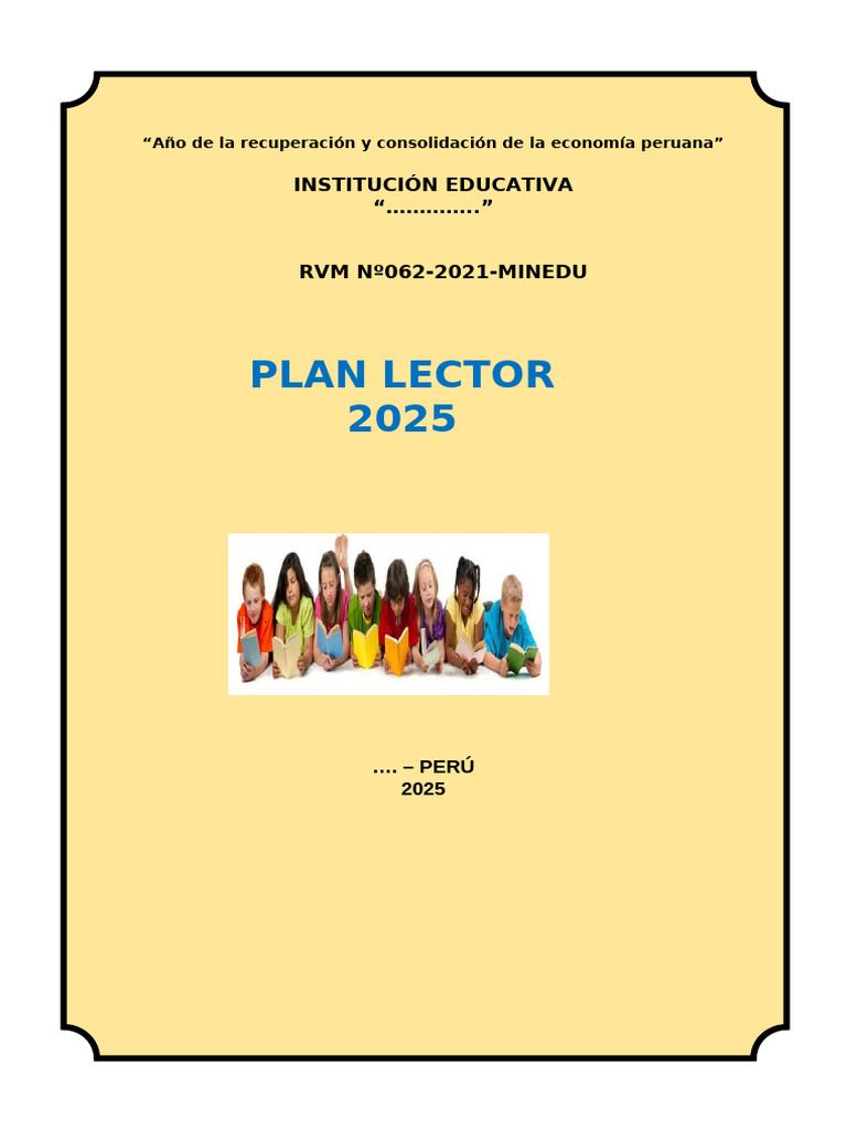 Formato Sugerido para El Plan Lector 2025 | PDF | Aprendizaje