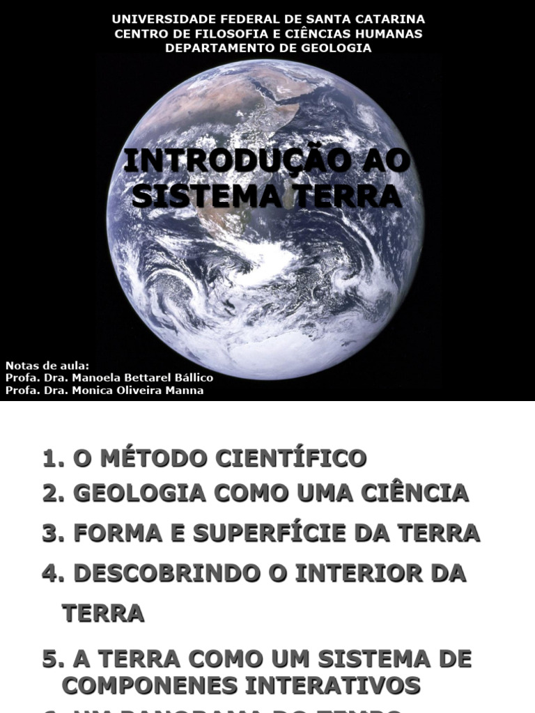 Aula1 IntroducaoSistemaTerra | PDF | Terra | Science
