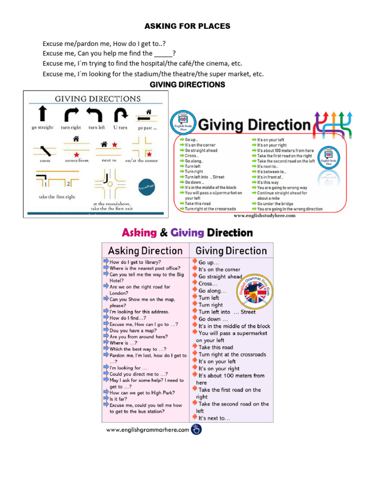 Asking and Giving Directions | PDF