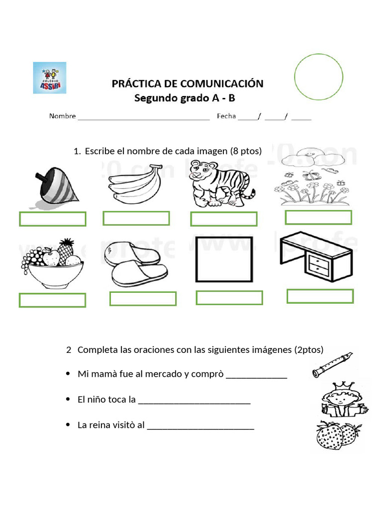 Completa Las Oraciones Con Las Siguientes Imágenes | PDF