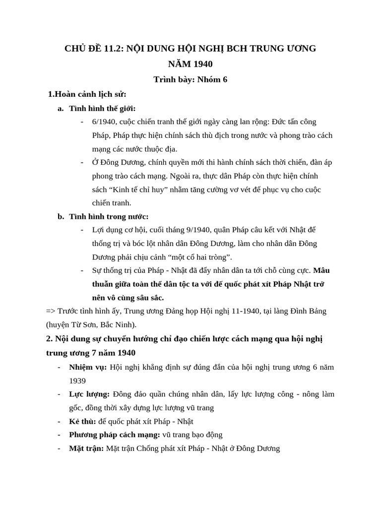 CD11 - Nhóm 6 - LSĐCSVN | PDF