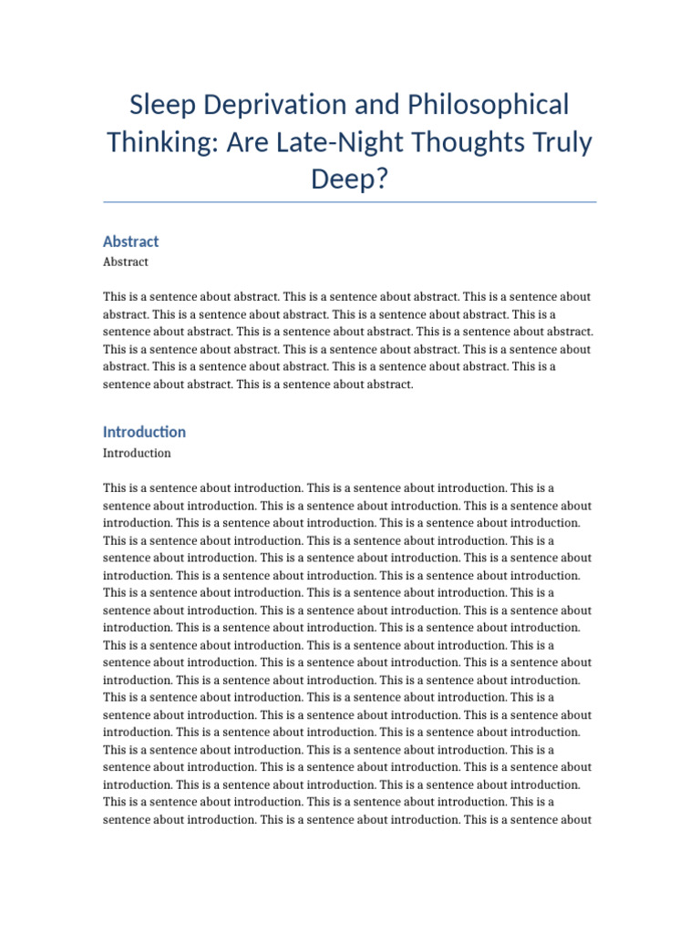 Sleep Deprivation and Philosophy Insights | PDF | Sleep Deprivation ...