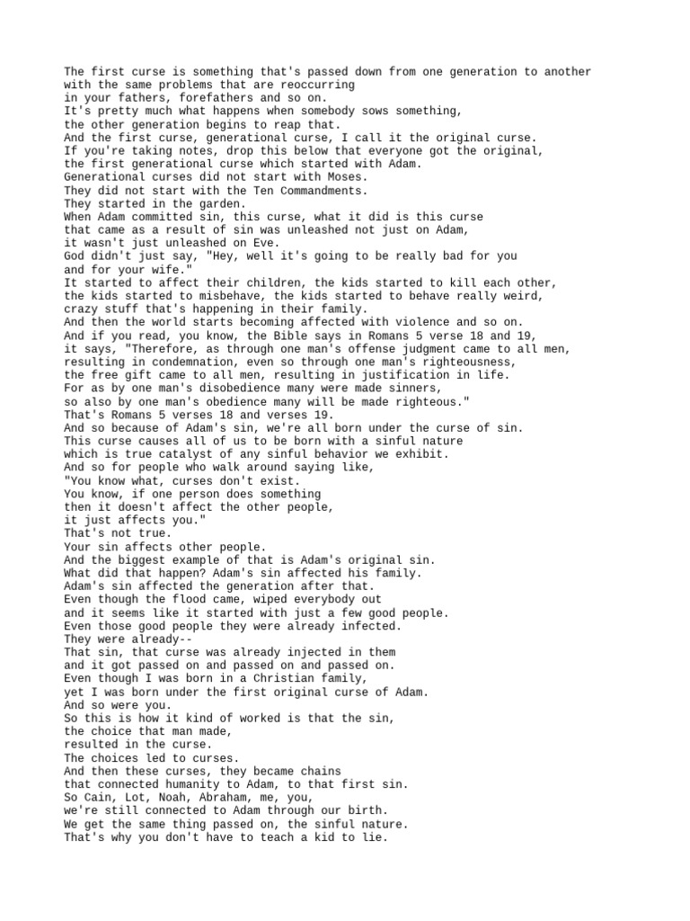 Vlad Generational Curses | PDF | Prayer | Adam