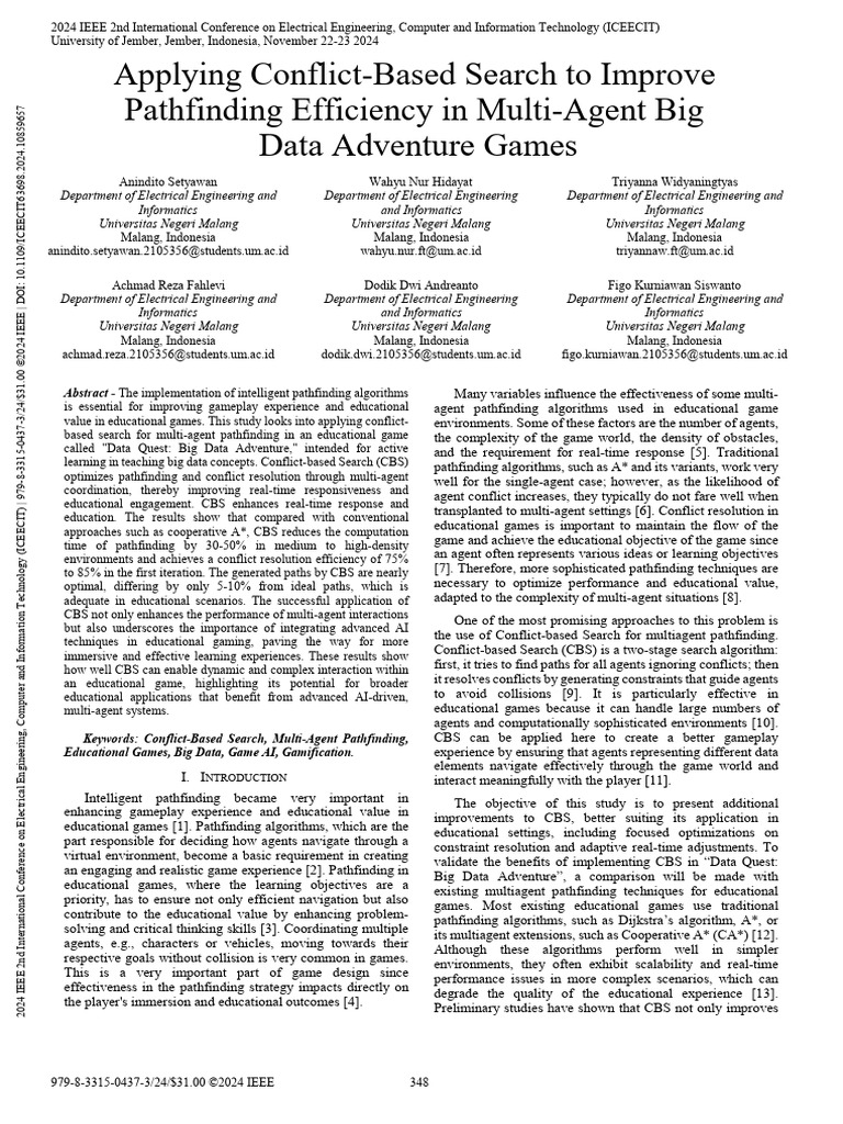 Applying Conflict-Based Search To Improve Pathfinding Efficiency in ...