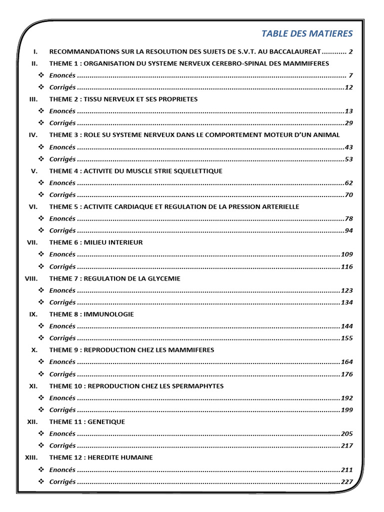 Recommandations SVT pour le Bac | PDF | Dominance (Génétique) | Nerf