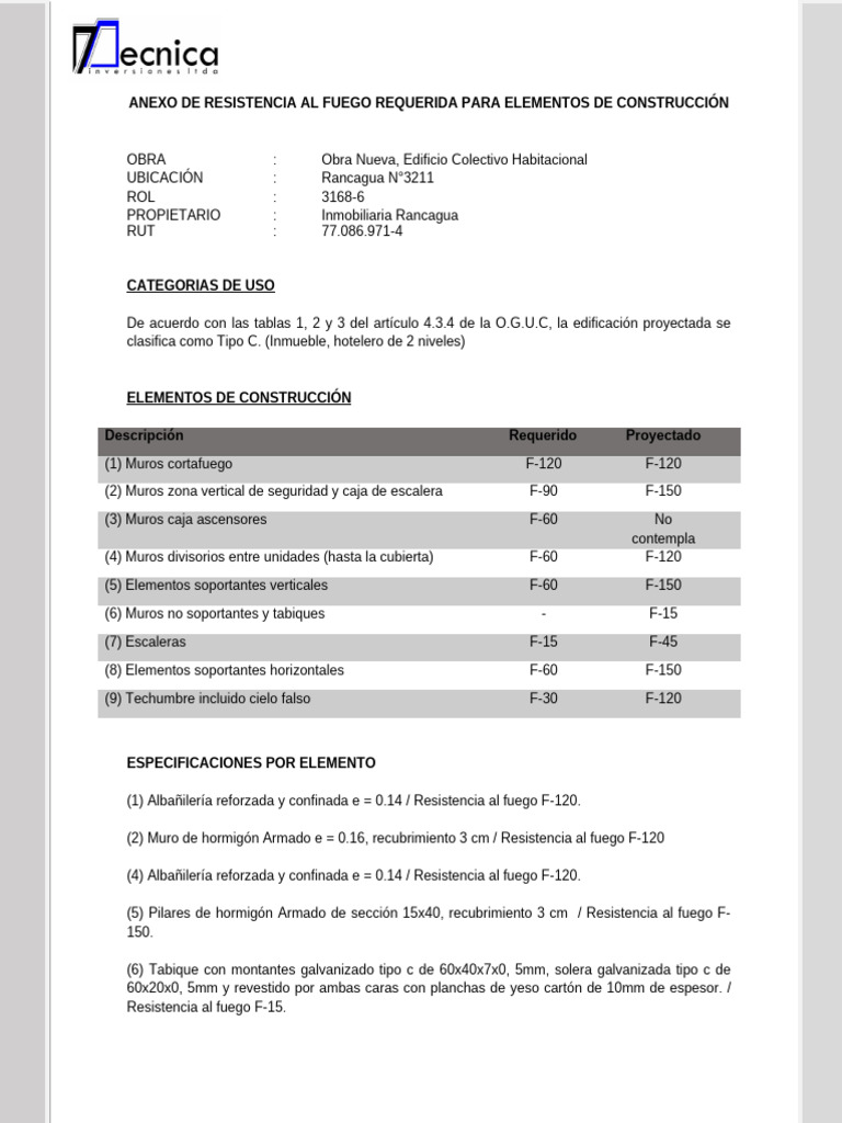 D05 - Anexo Fuego Rancagua N°3211 22-0002 | PDF | pared | Bienes raíces