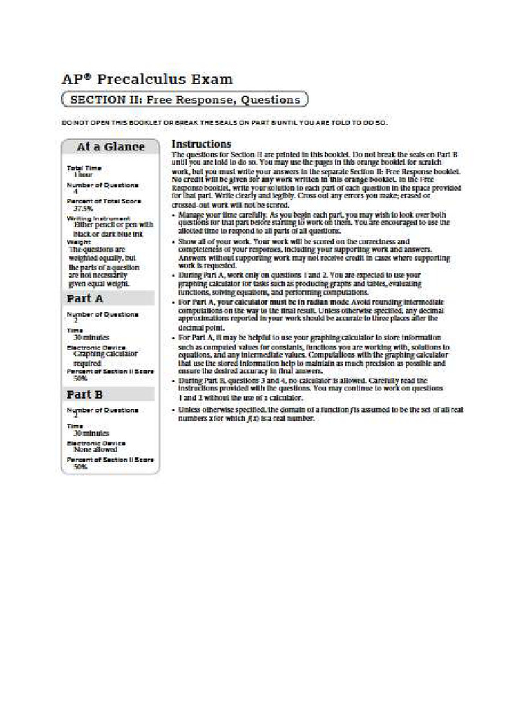 7 - Ap Precalculus - Section2 FRQ | PDF
