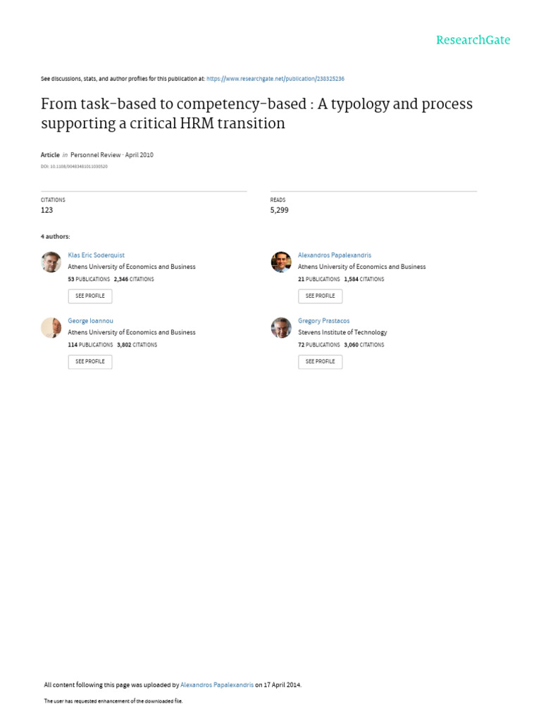 From Task-Based To Competncy-Based | PDF | Human Resource Management ...