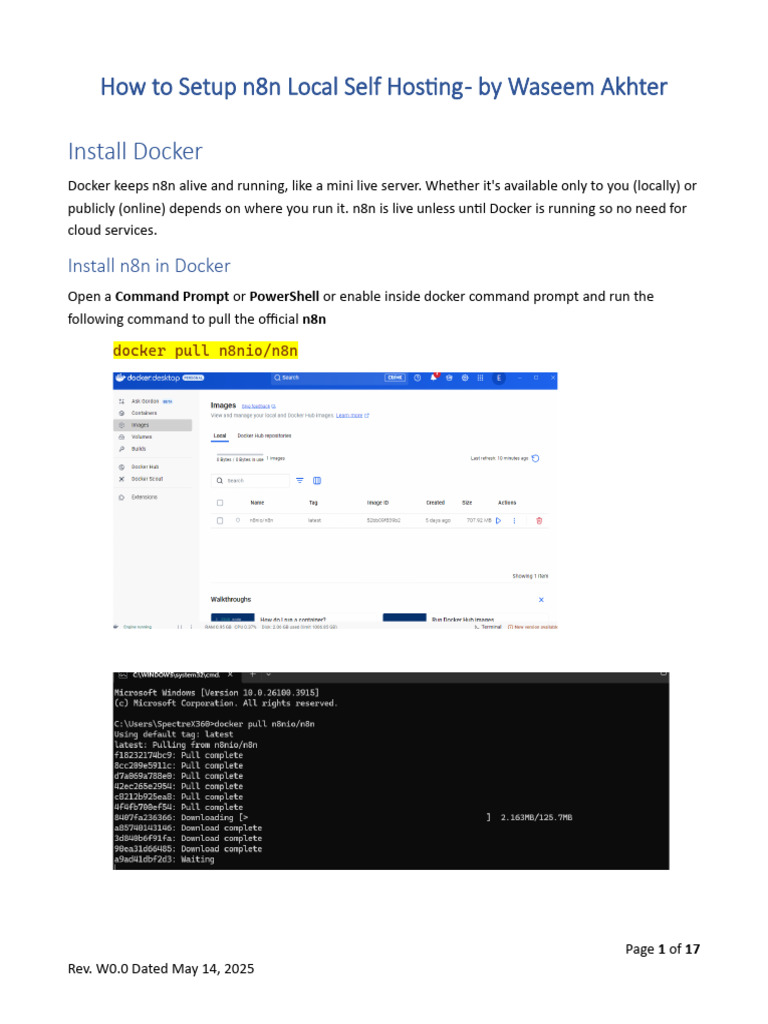 How To Setup n8n Self Hosting - by Waseem | PDF | Computer Engineering | Information Technology