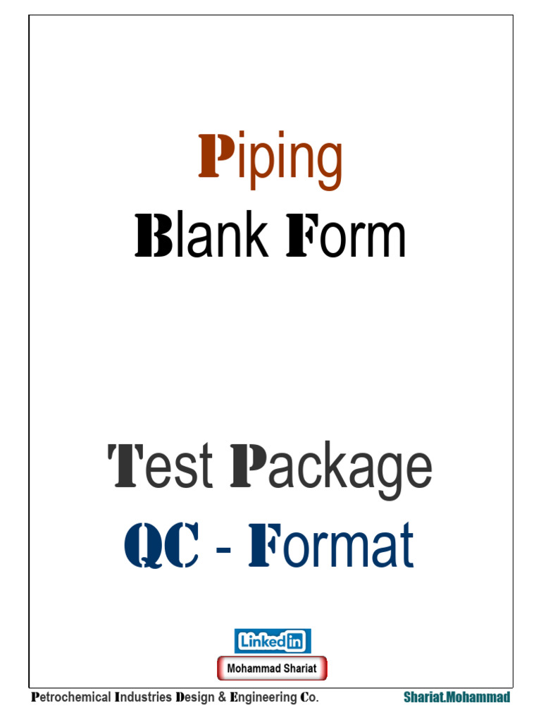 ? Piping Blank Form - ? Piping Test Package QC Forms | PDF | Valve ...