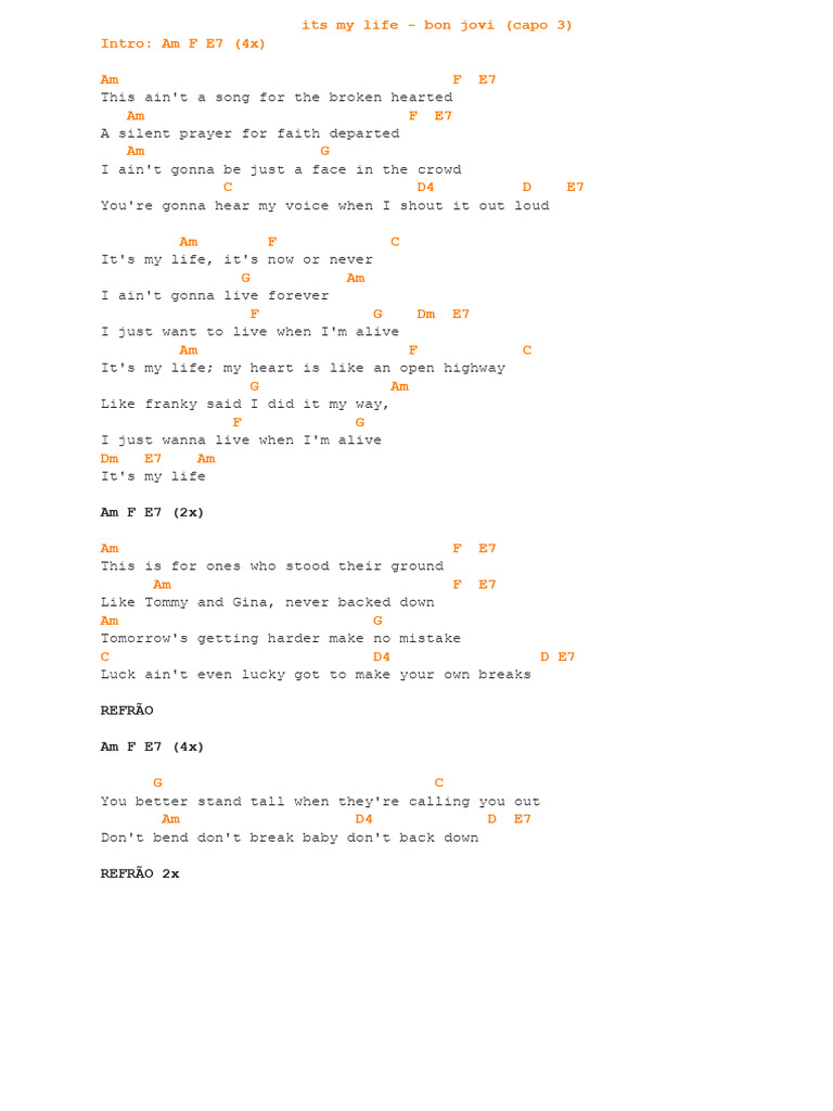 Its My Life Bon Jovi | PDF