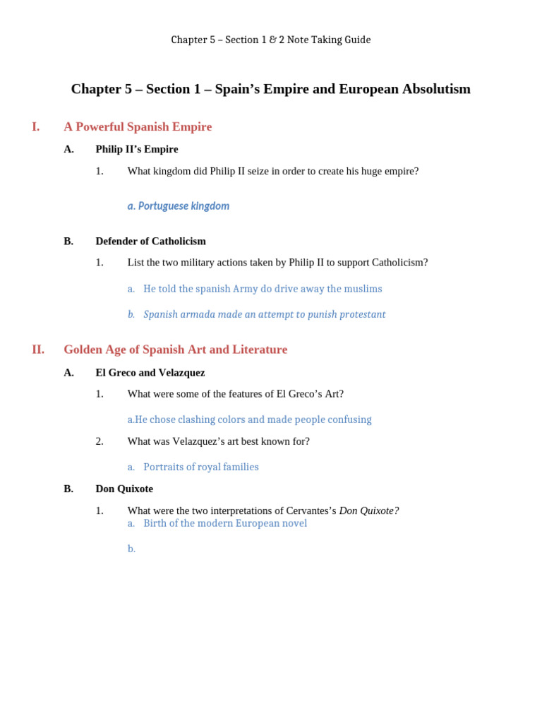 Chapter 5 Sections 1 and 2 New Format NTG | PDF | Spain | France