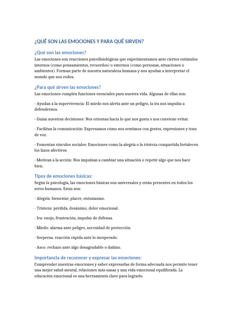Que Son Las Emociones y para Que Sirven-1 | PDF
