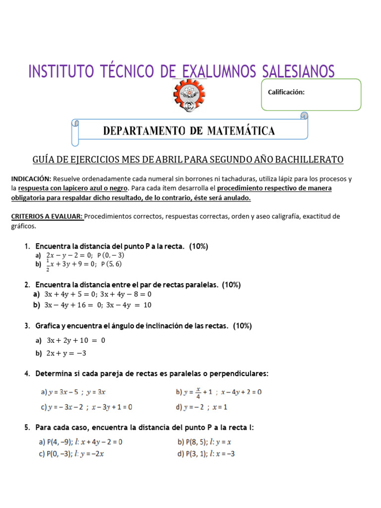 Guia Mes de Abril Mate 2025 | PDF