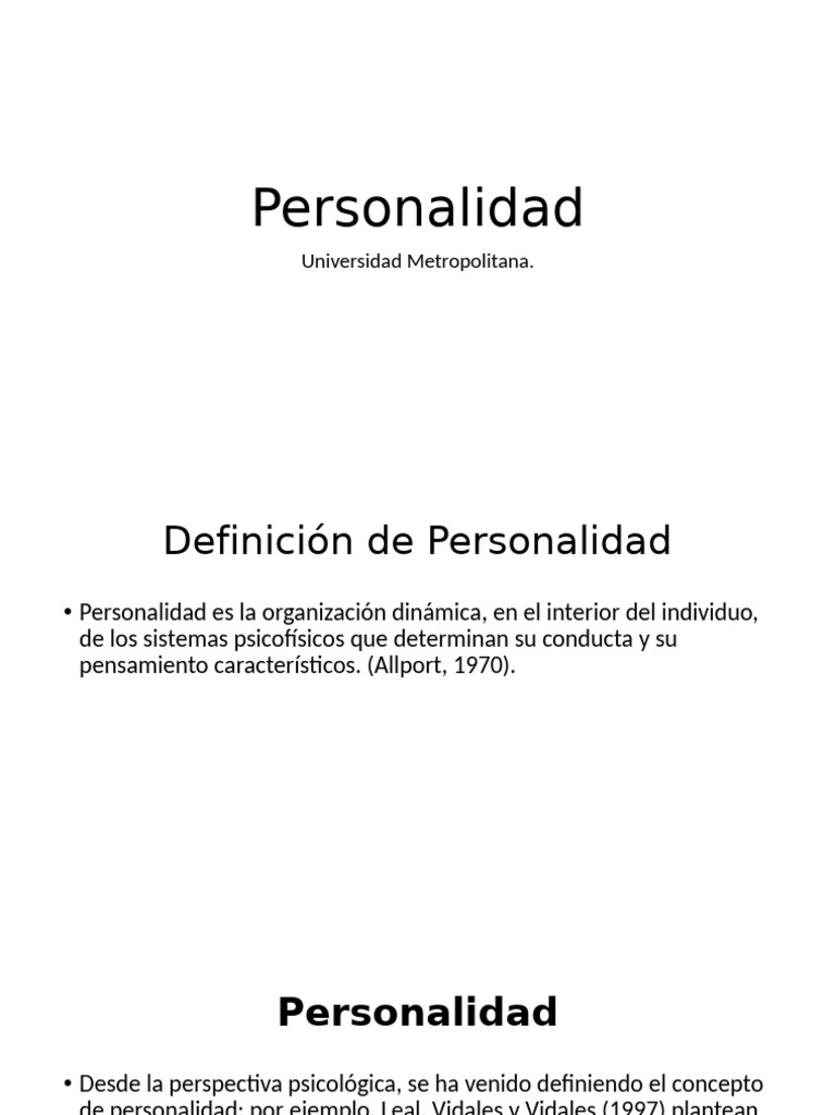 Definición y factores de la personalidad | PDF | Temperamento ...