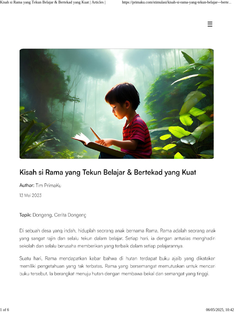 Kisah Rama: Tekun dan Bertekad | PDF