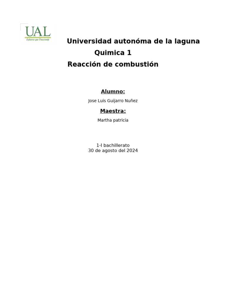 Reaccion de Combustion | PDF | Combustión | Reacciones químicas