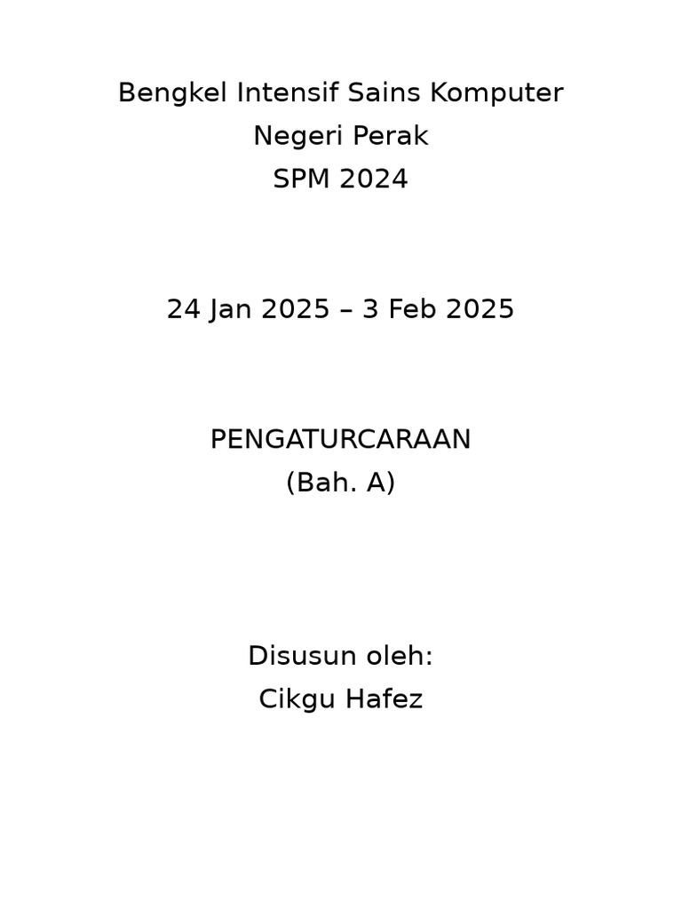 Bengkel Intensif Sains Komputer by Hafez | PDF