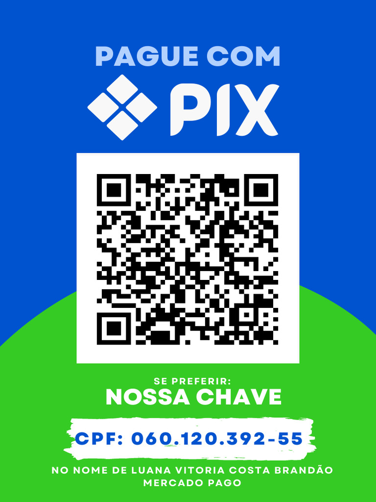 Pague com pix banner com qr code e chave pix para estabelecimento loja ...