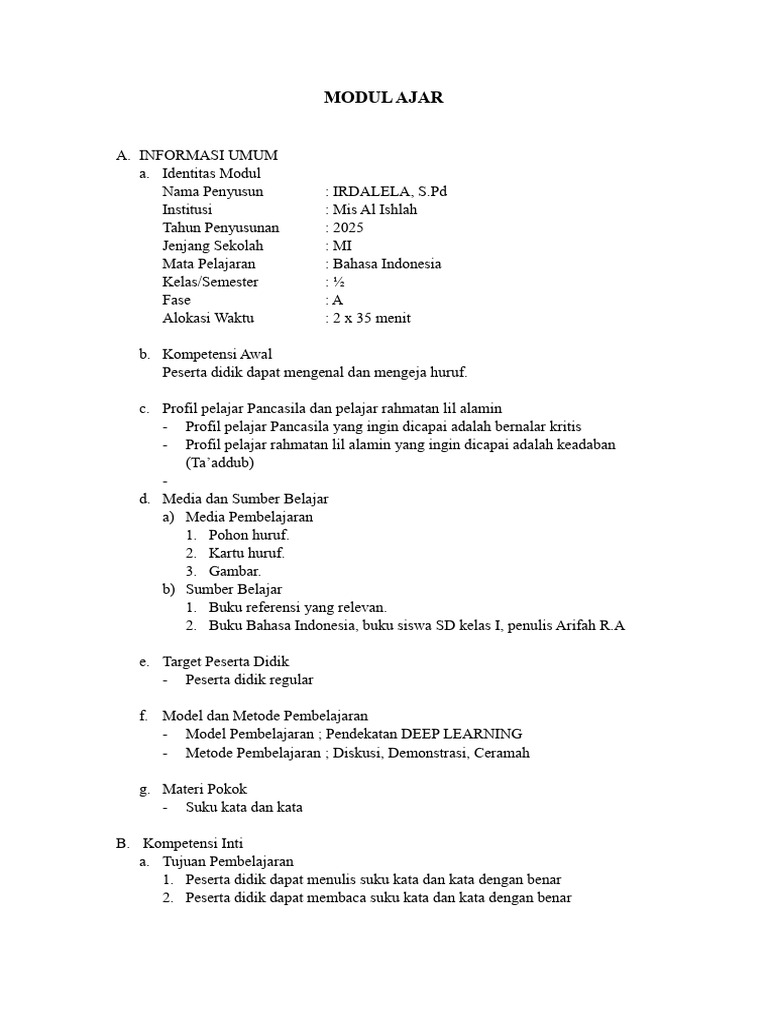Modul Ajar Kurikulum Merdeka Pdf