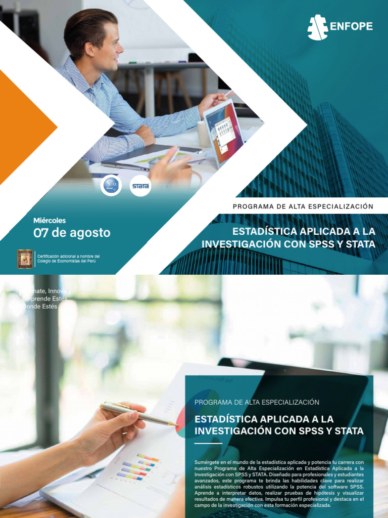 Brochure-Programa-Alta-Especialización-Estadística-Aplicada-Investigación-Spss-Stata-Enfope | PDF