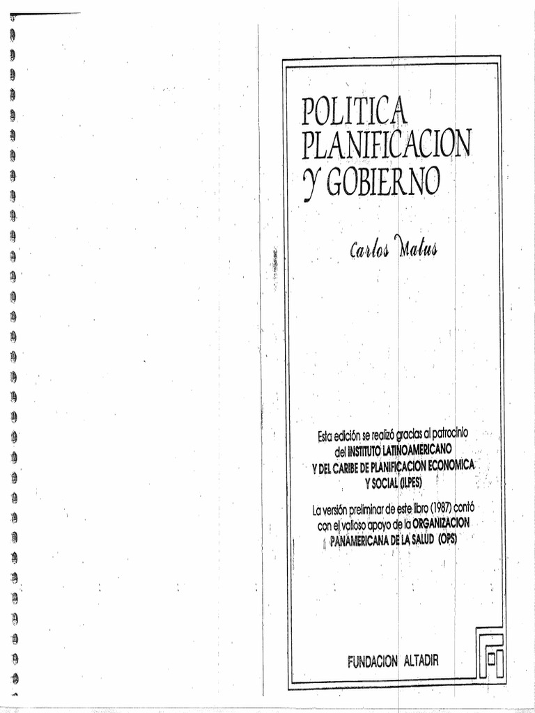 Carlos Matus - Política, Planificación y Gobierno | PDF