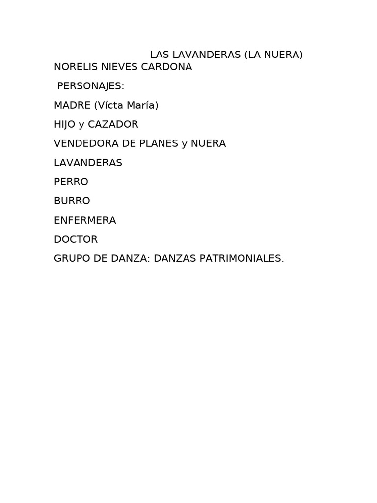 Lavanderas: Tradición y Danza Popular | PDF