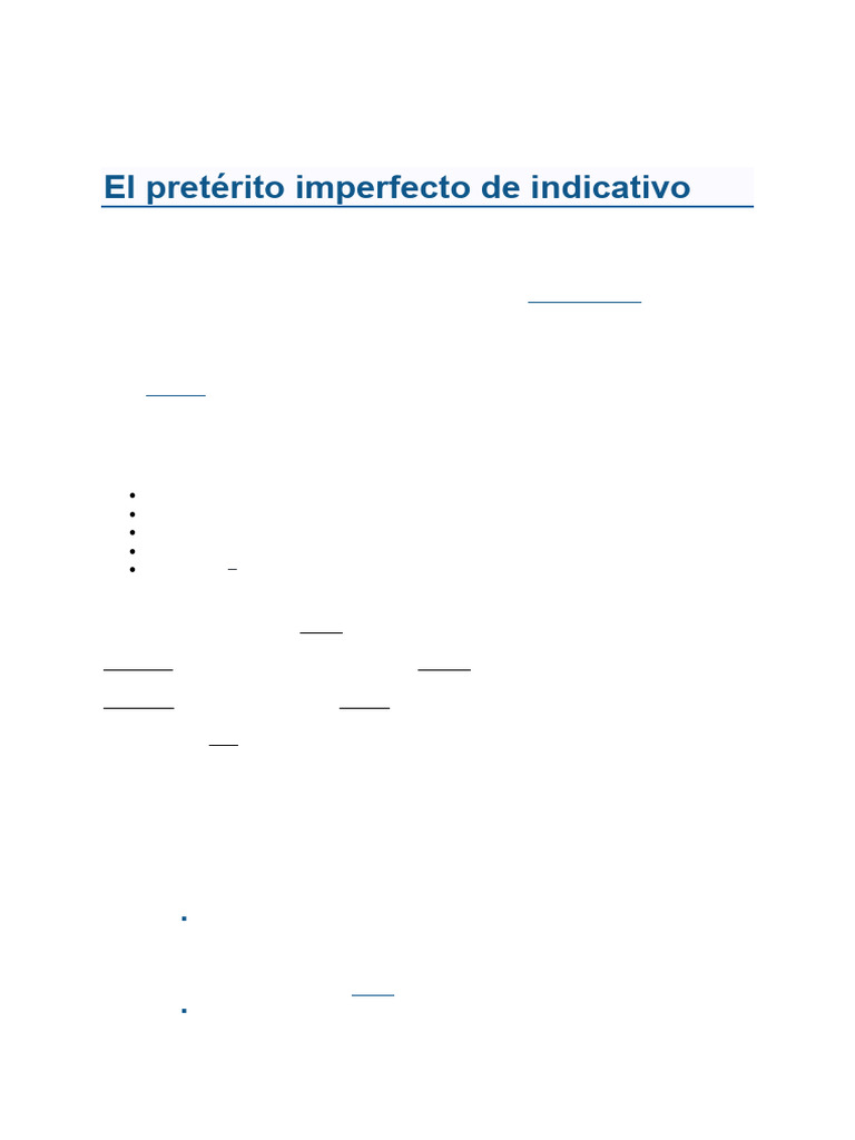 Uso y conjugación del pretérito imperfecto | PDF | Verbo | Gramática