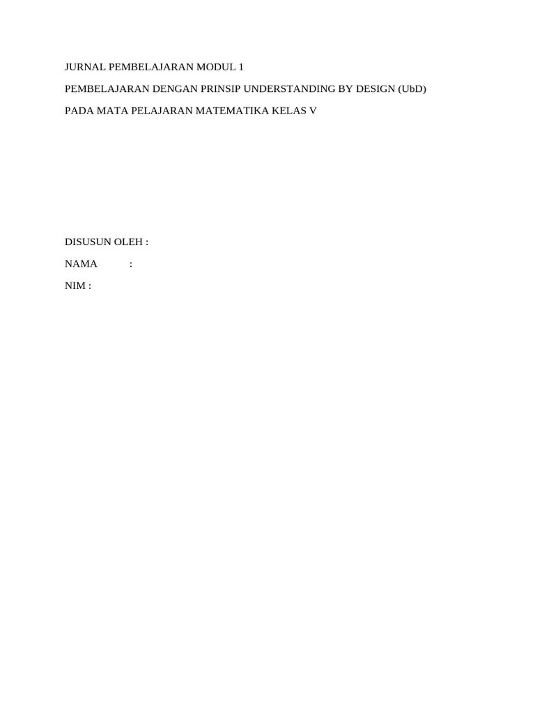 Jurnal Pembelajaran Modul 1 | PDF