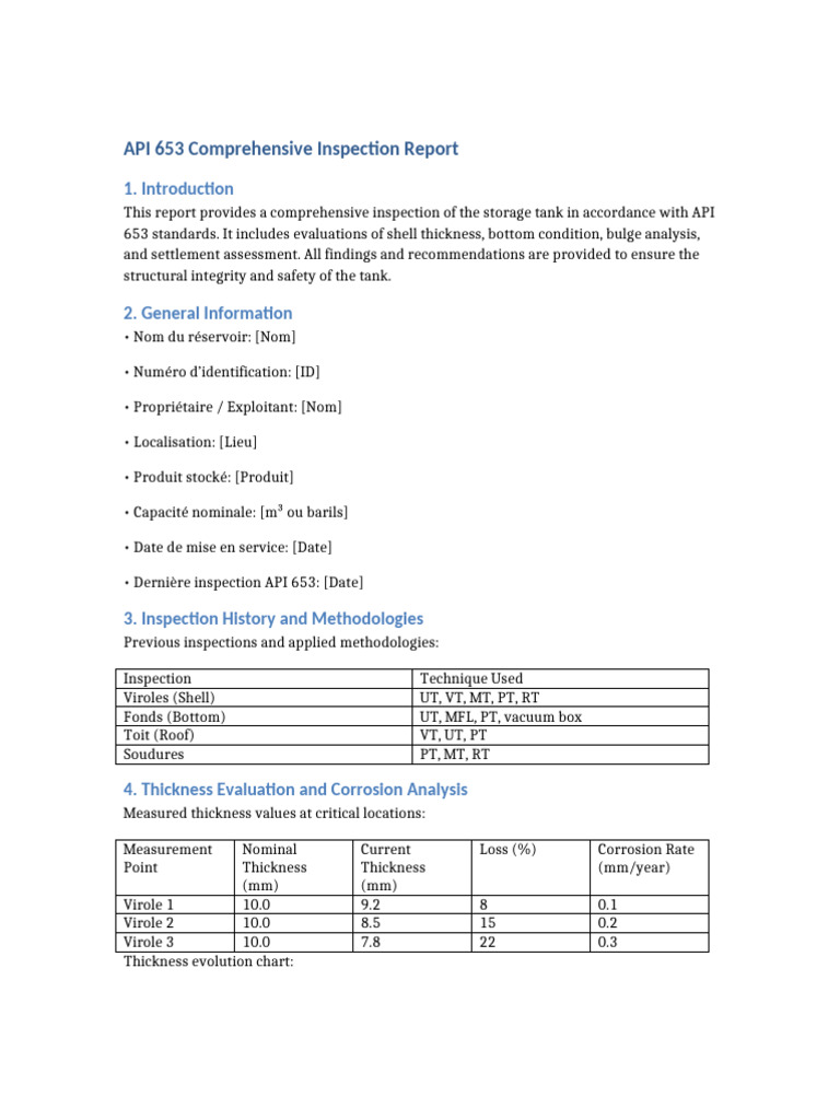 Api653 Final Inspection Report With Recommendations | PDF | Corrosion | Materials