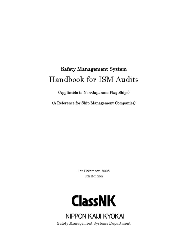 Class NK Handbook For ISM Audits | PDF | Audit | Tonnage