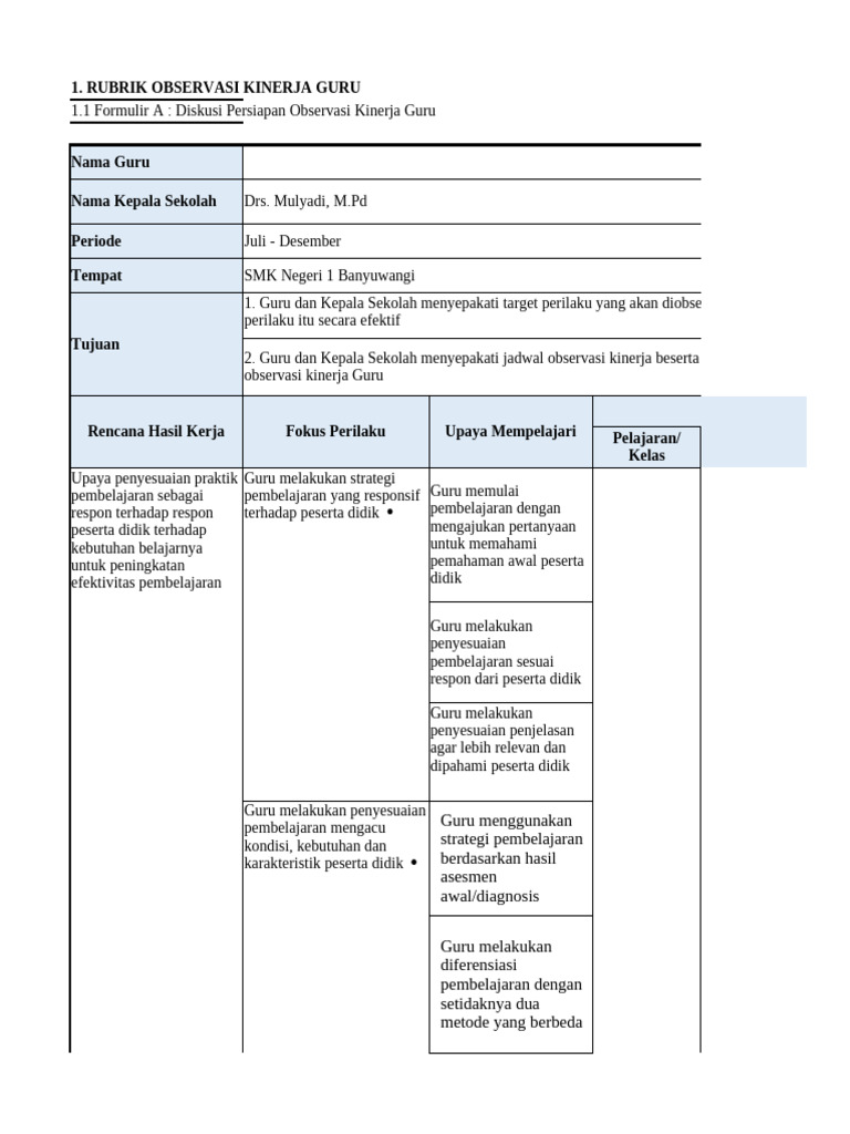 Form A B C D RG GTK - Instruksi Yang Adaptif | PDF
