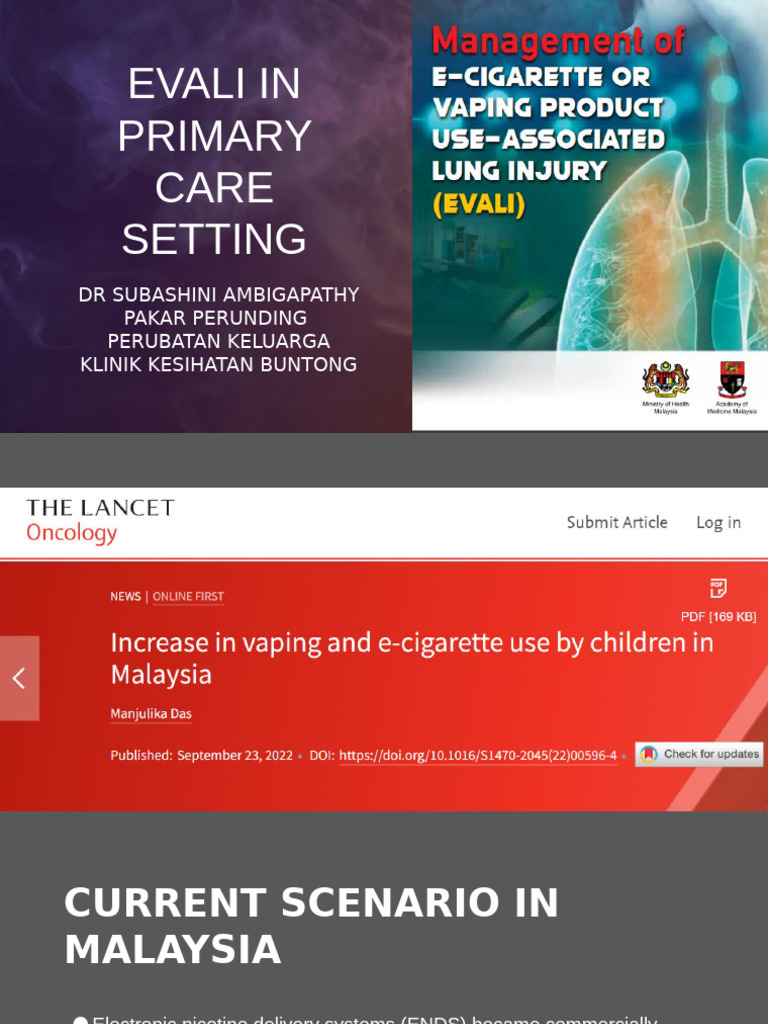 EVALI in Primary Care Setting DR Suba | PDF | Electronic Cigarette ...