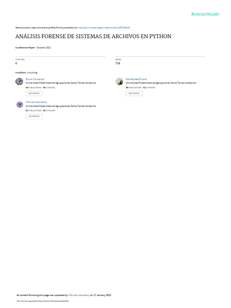 Análisis Forense de Sistemas de Archivos en Python: October 2021 | PDF | Archivo de computadora ...