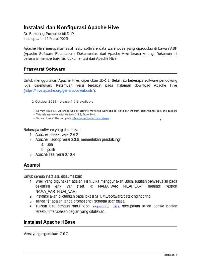 Install Konfigurasi Apache Hive | PDF | Databases | Data