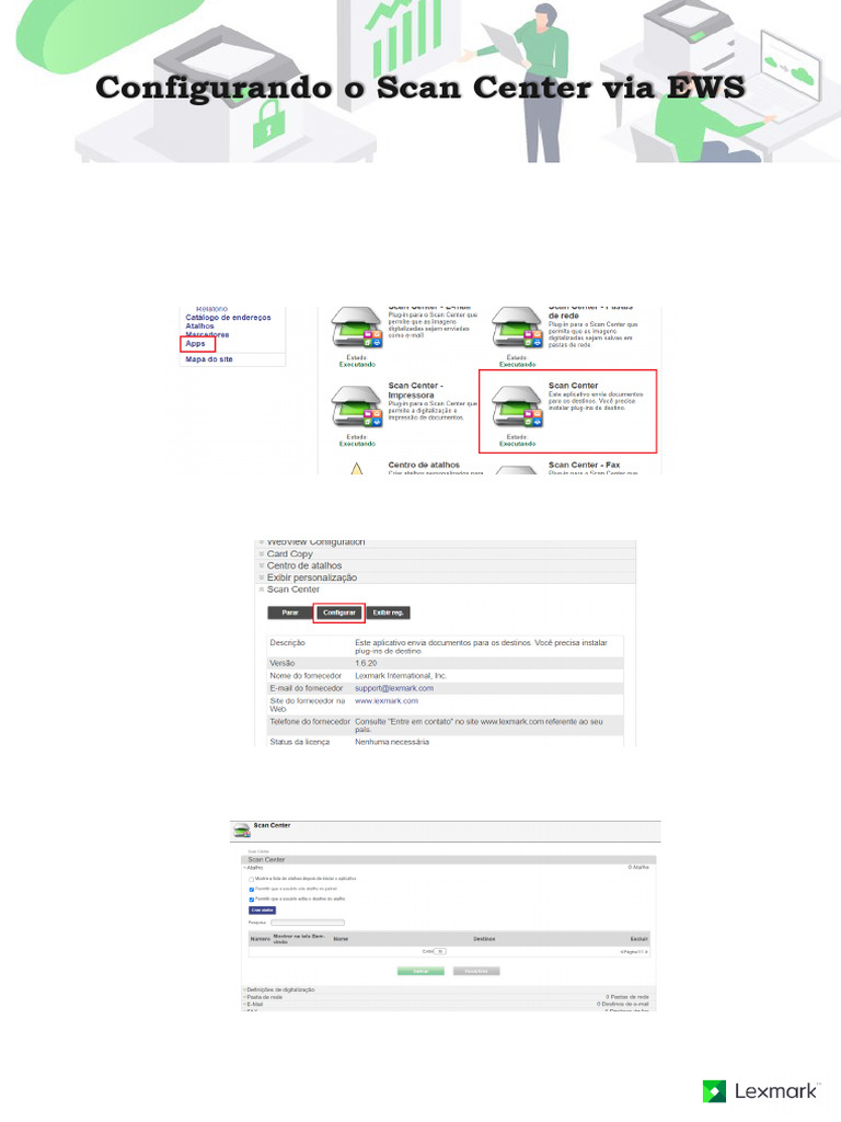Configuração do Lexmark Scan Center | PDF | Rede de computadores ...