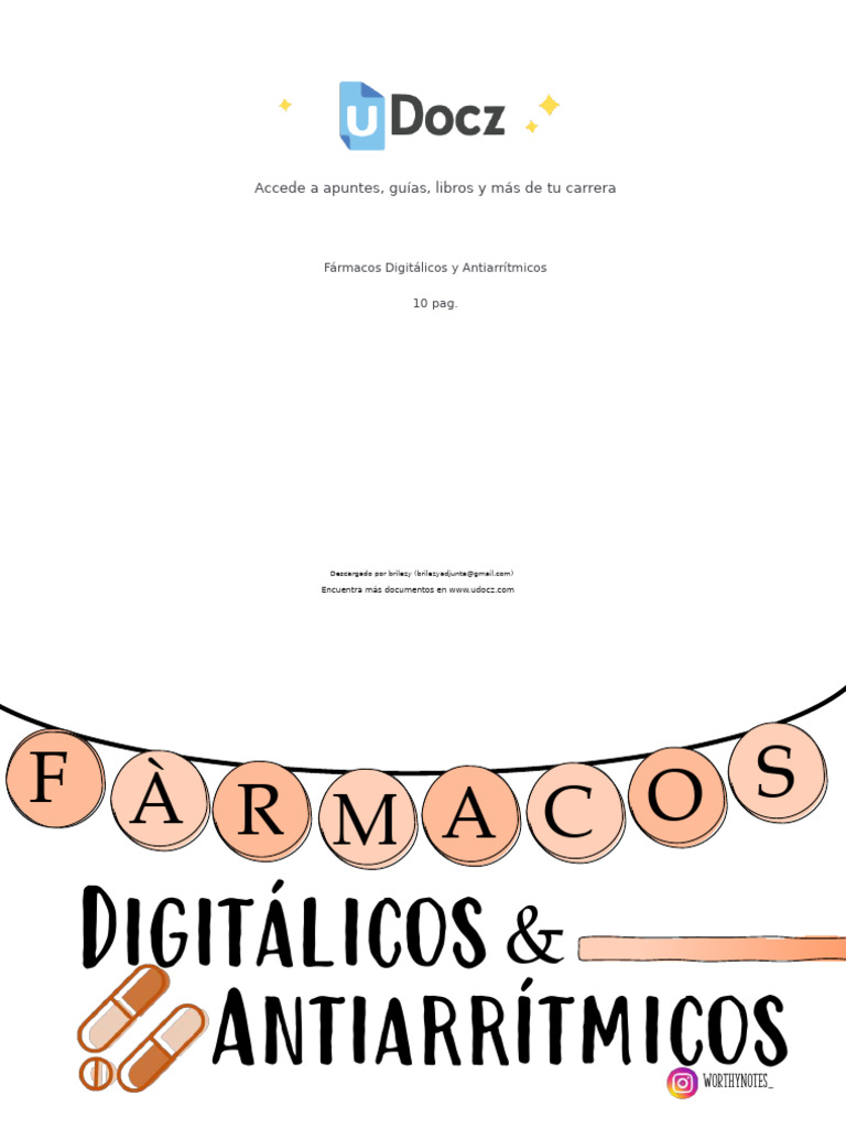 Farmacos Digitalicos 223754 Downloadable 7669878 | PDF | Especialidades ...