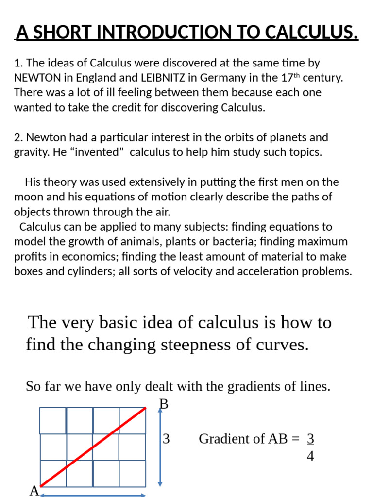 0 Intro To Calculus | PDF | Calculus | Tangent