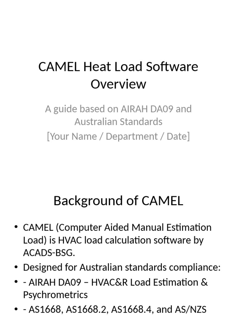 CAMEL Heat Load Software Presentation | PDF