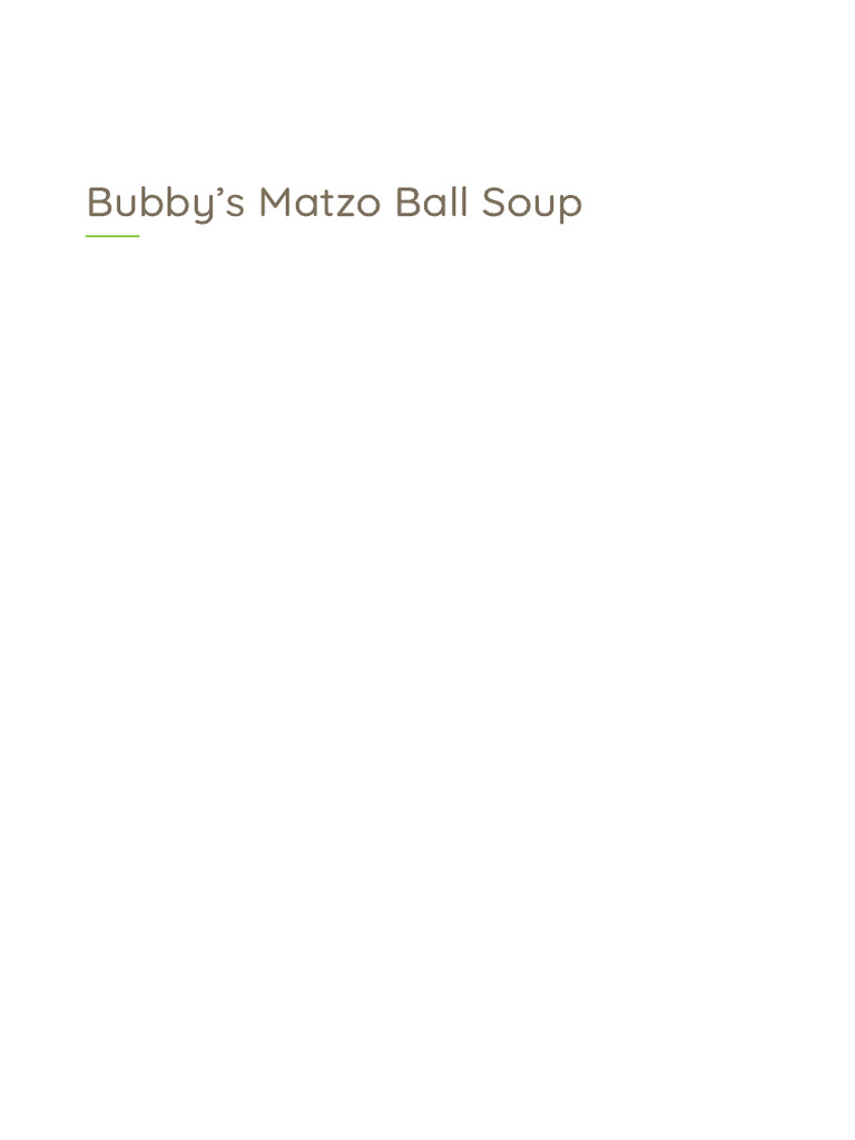 Bubby's Matzo Ball Soup Toby Amidor Nutrition - PD | PDF | Soup | Salad