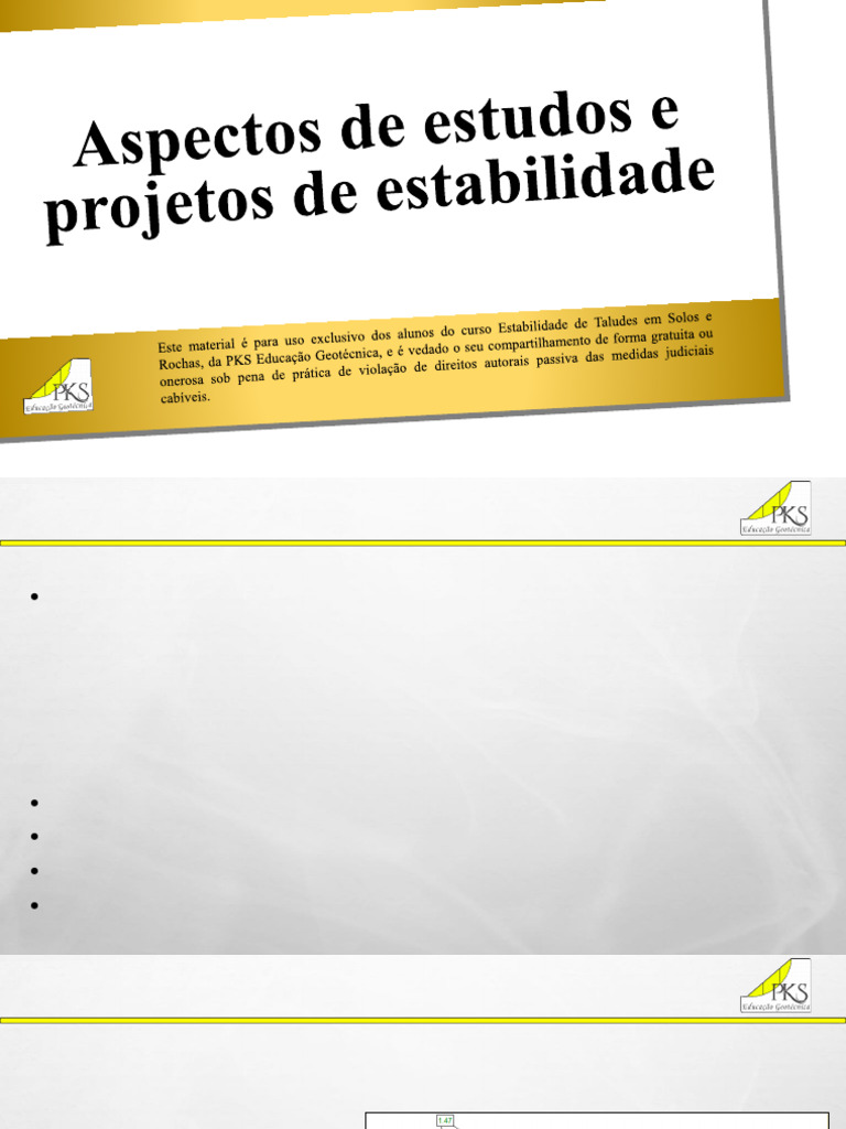 4 - Aspectos de Estudo e Projeto de Estabilidade | PDF